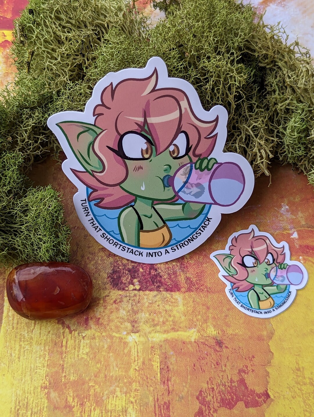 Exercise Work Hard Cute Shortstack Goblin Girls Stay Hydrated Water Bottle Risl Ll 2.5" Water ...