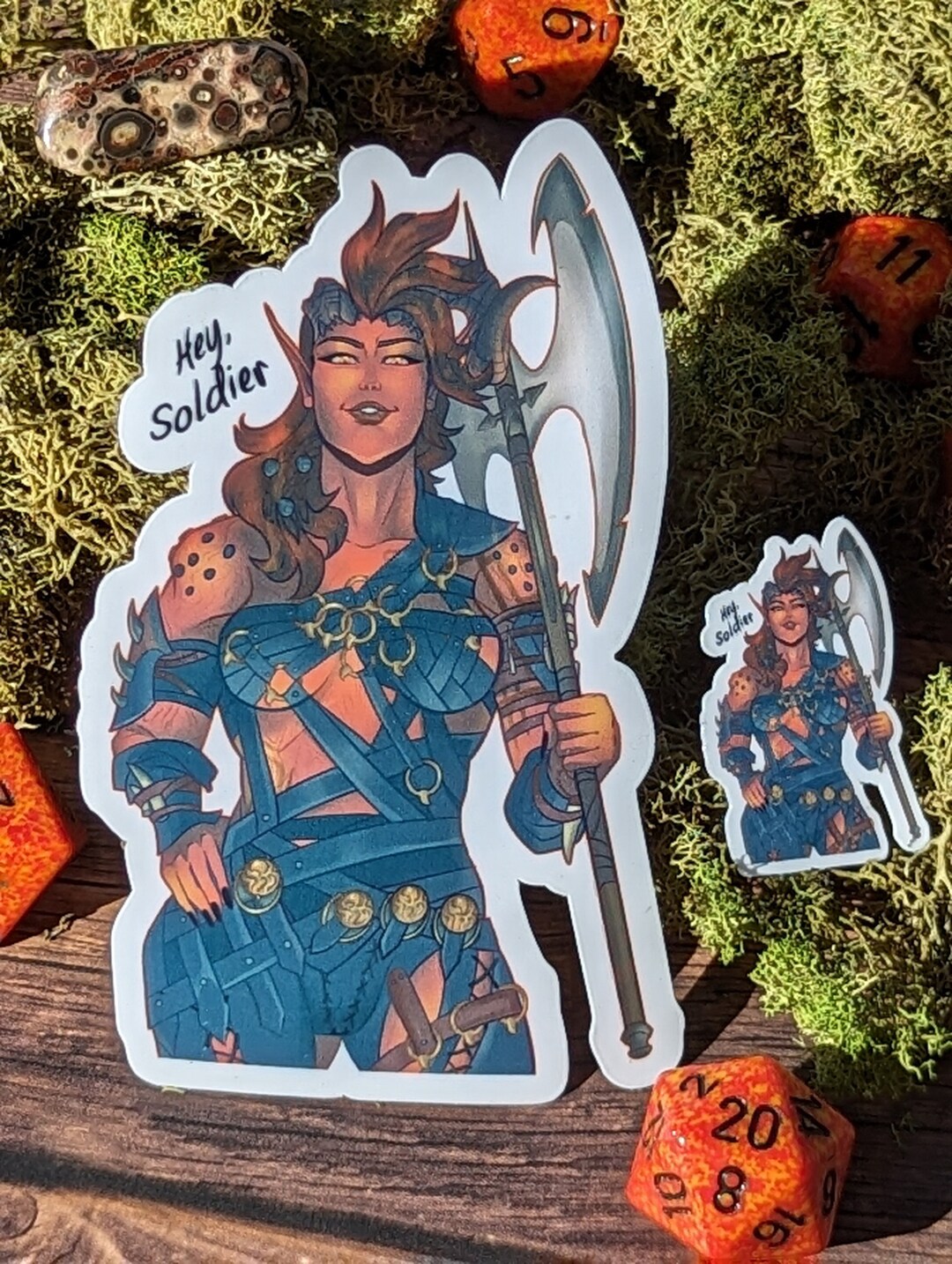 Karlach Tiefling Sticker: Dnd BG3 Pin up - 4" Water Resistant - Etsy
