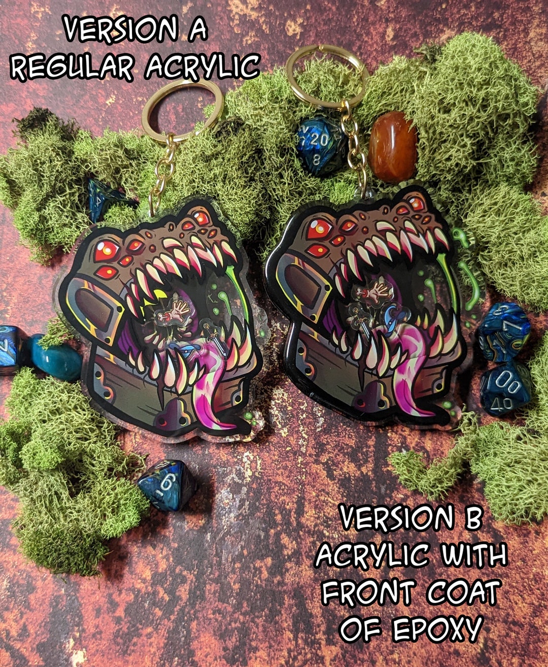 Dnd Mimic Monster Shaker Keychain Charm L 3.5" - Etsy