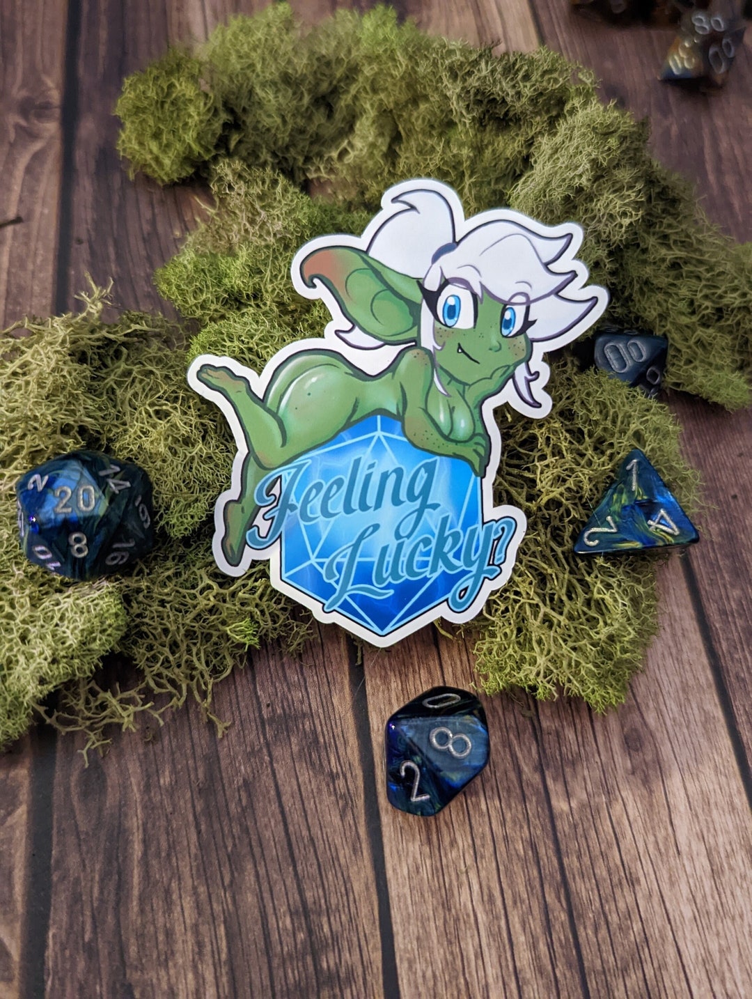 D20 Dice Pin-up Goblin Sticker: 3" Glossy Vinyl, Water Resistant - Etsy