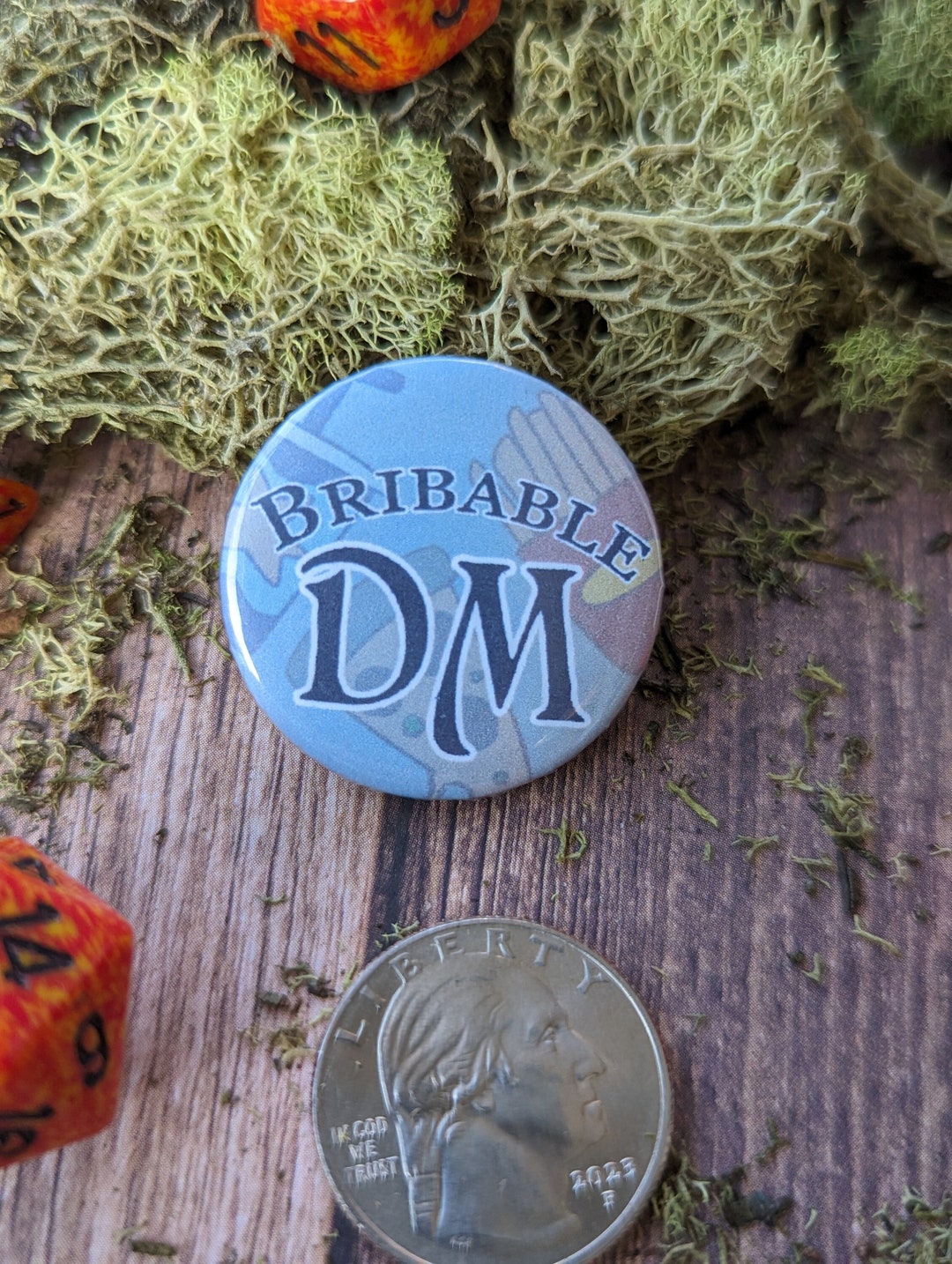 Bribable DM Ll Dnd Dungeon Master Button 1" - Etsy