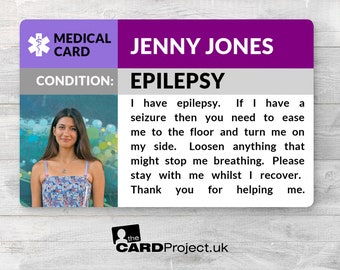 Epilepsy Awareness Medical ID Card With With Safety Breakaway - Etsy