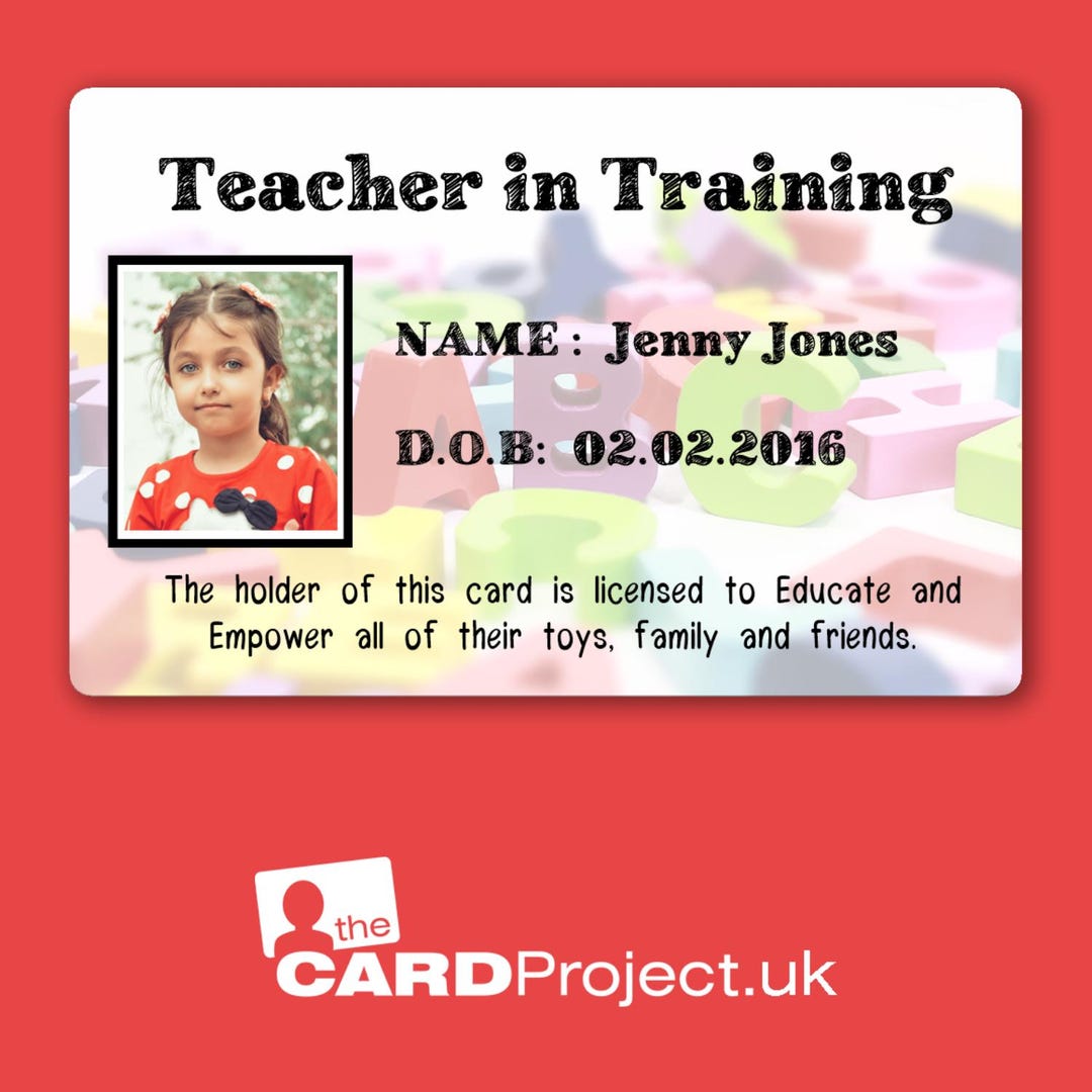 Kids' Teacher-in-training Photo ID Card for Imaginative Educational ...