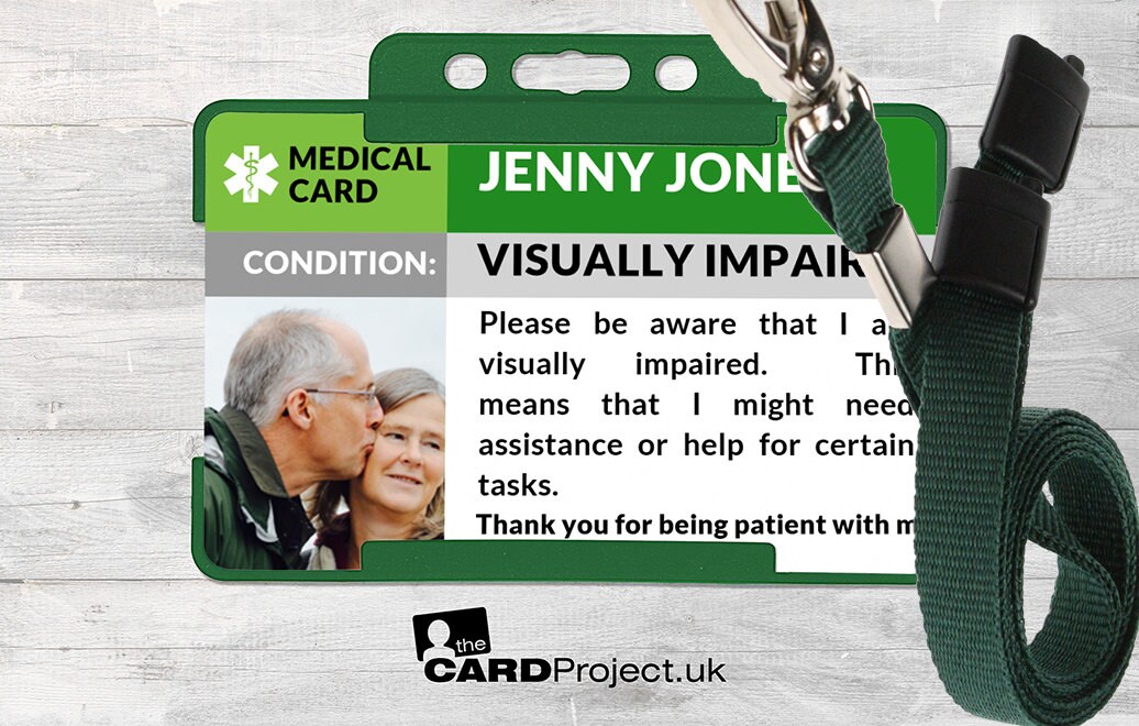 Visually Impaired Awareness Photo Medical ID Alert Card - Etsy Canada