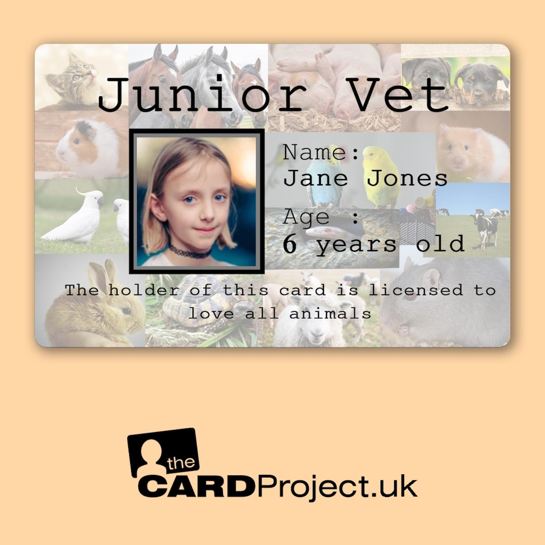 Junior Vet Photo ID Card for Imaginative Role Play and Animal Care ...