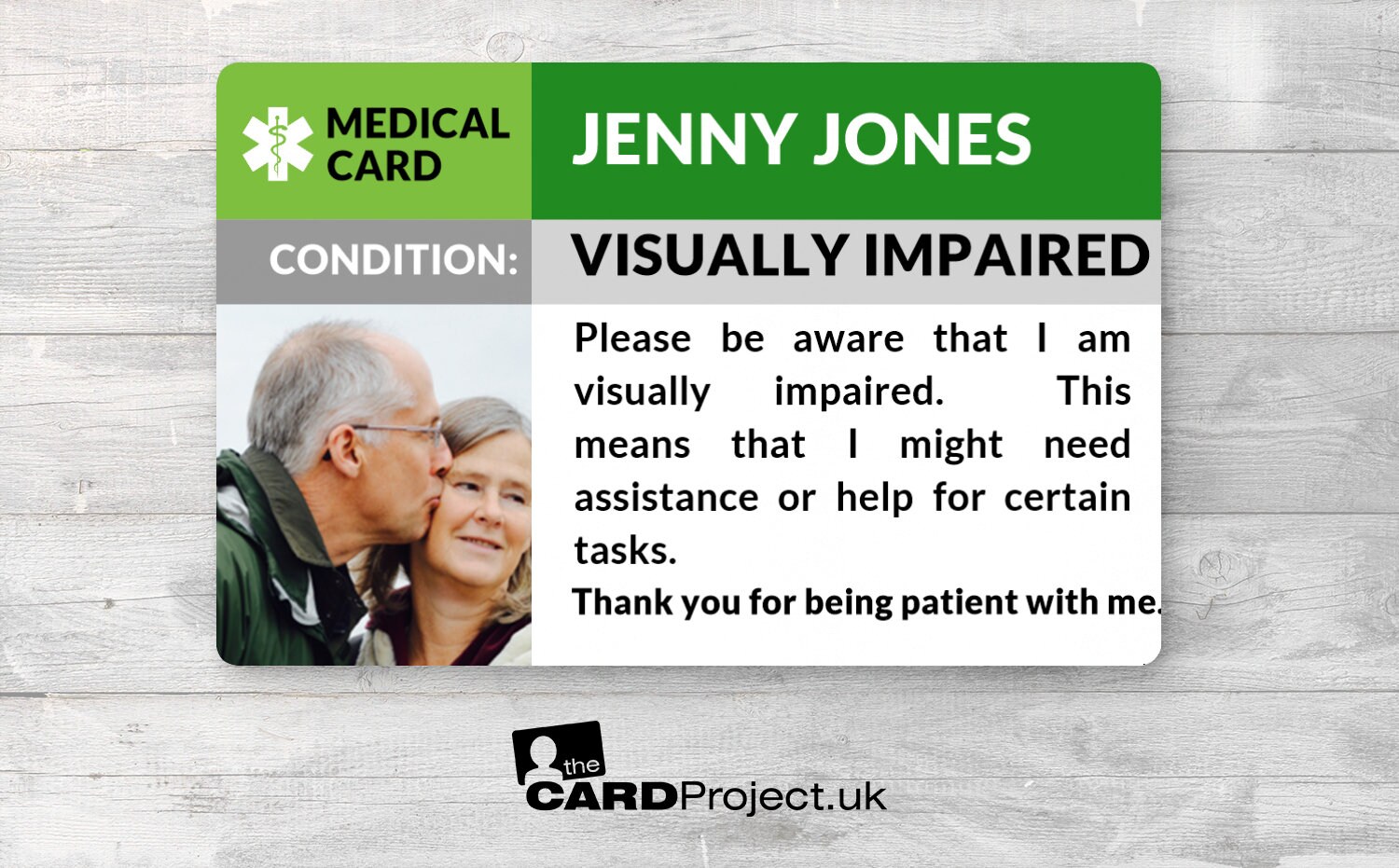 Visually Impaired Awareness Photo Medical ID Alert Card - Etsy Canada