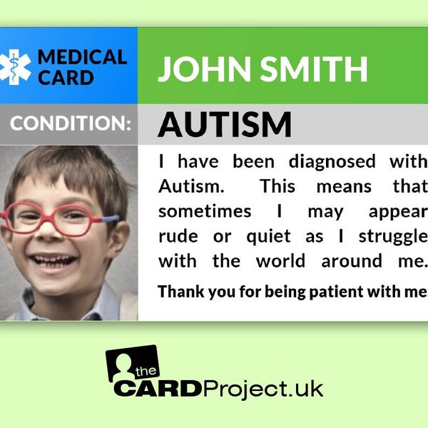 Autism Medical Card - Etsy
