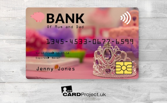 Childs Credit Card Princess Design Novelty Play Time Money - Etsy