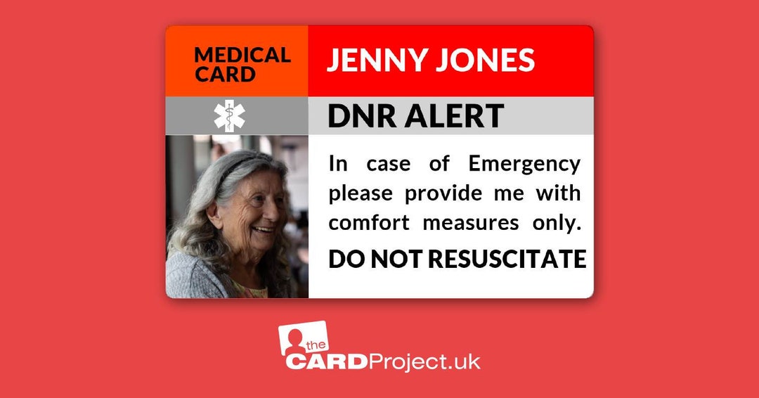 DNR Card, Do Not Resuscitate Photo Medical ID Alert Card - Etsy