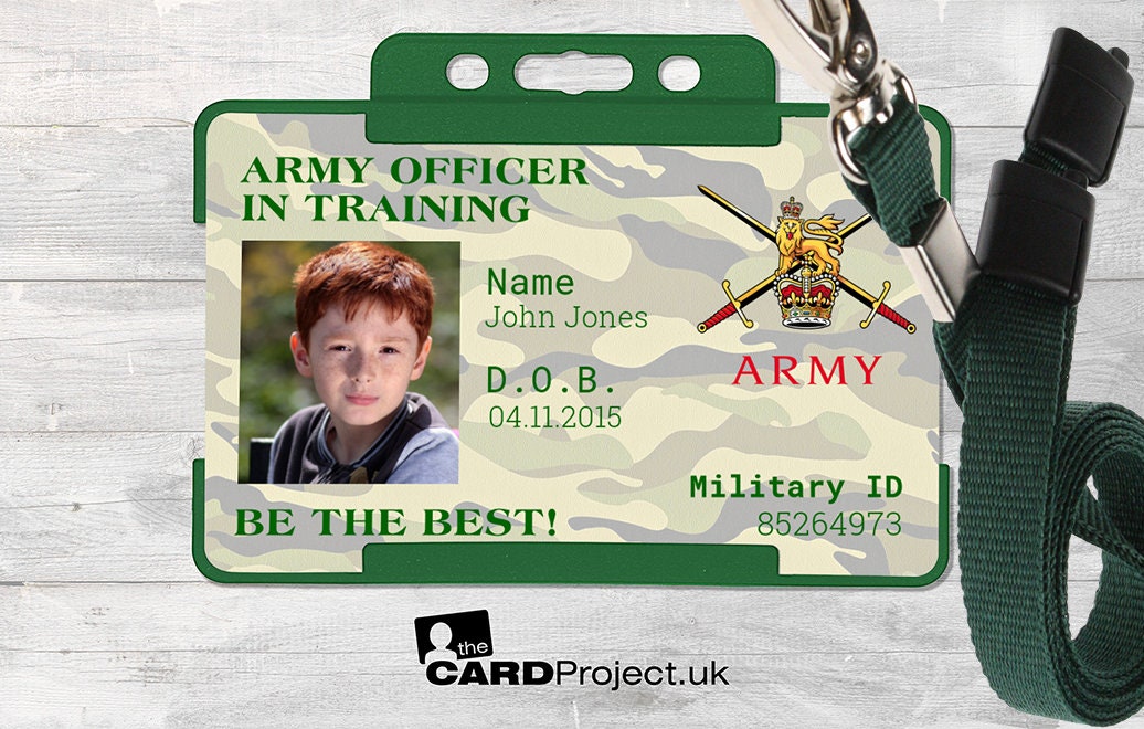 Army Officer in Training Kids ID Card: Embark on Imaginary - Etsy UK