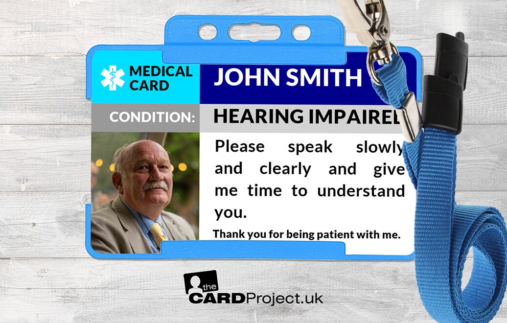 Hearing Impaired Awareness Photo Medical ID Alert Card - Etsy