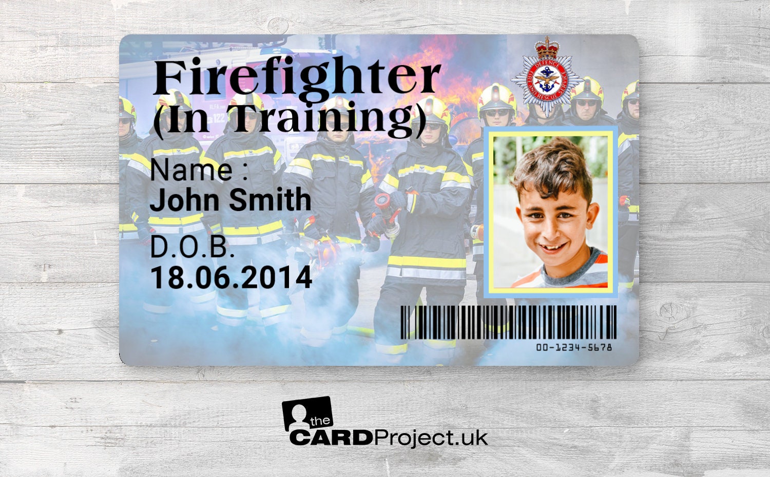 Firefighter Photo ID Card Personalised Novelty Children's - Etsy