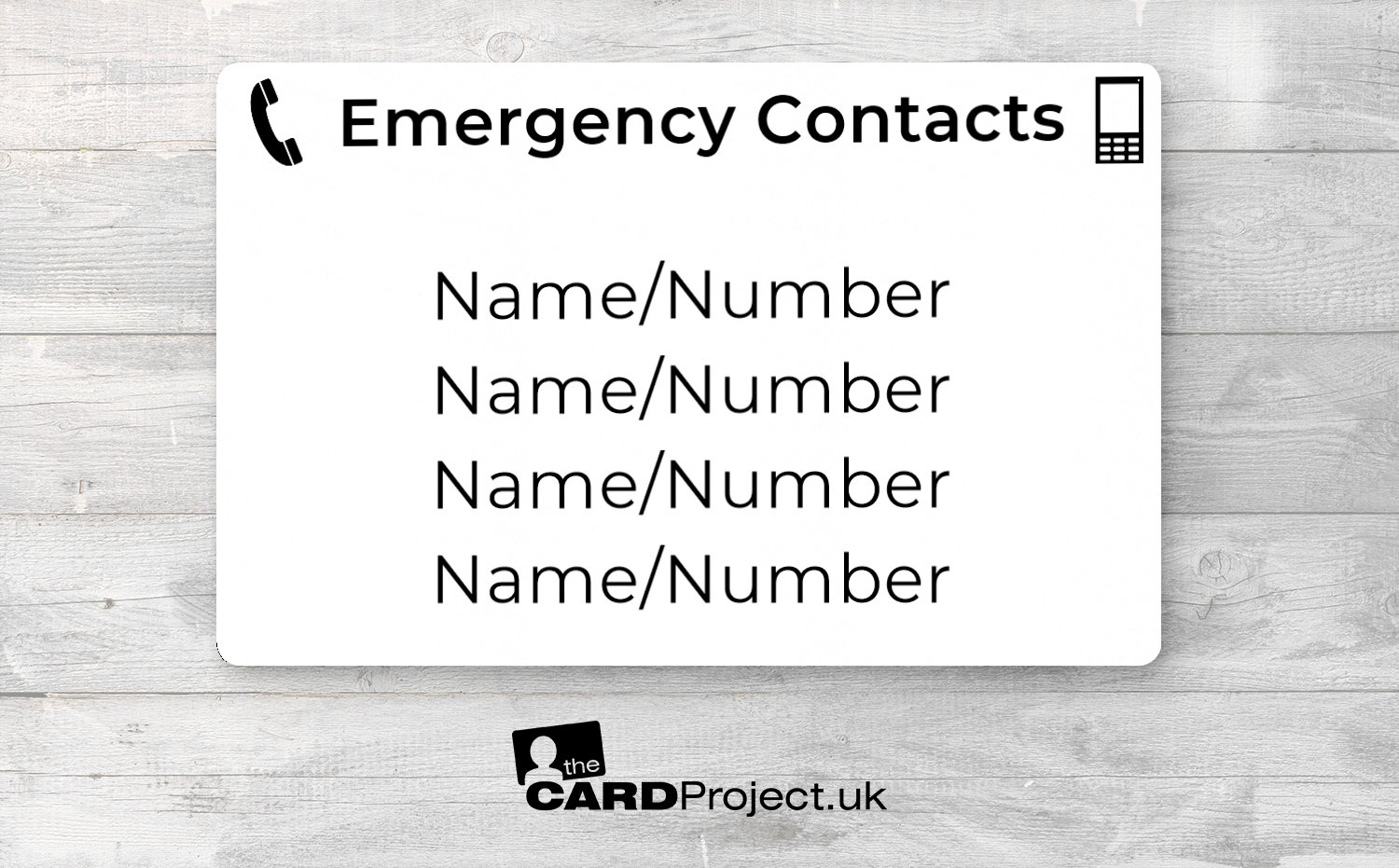 Emergency Contact Card ICE Names and Phone Numbers for - Etsy UK