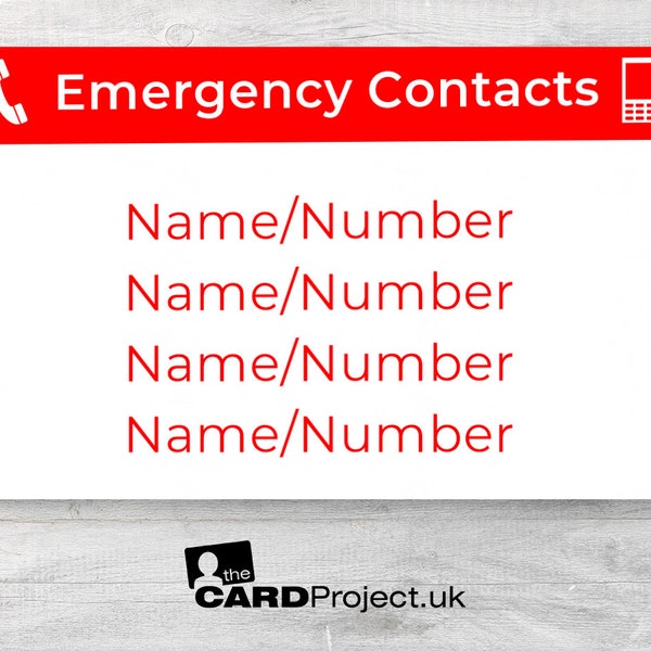 Emergency Contact Card for Wallet - Etsy Emergency Contact Card for Wallet - Etsy