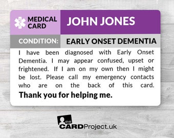 Dementia Id Card - Etsy
