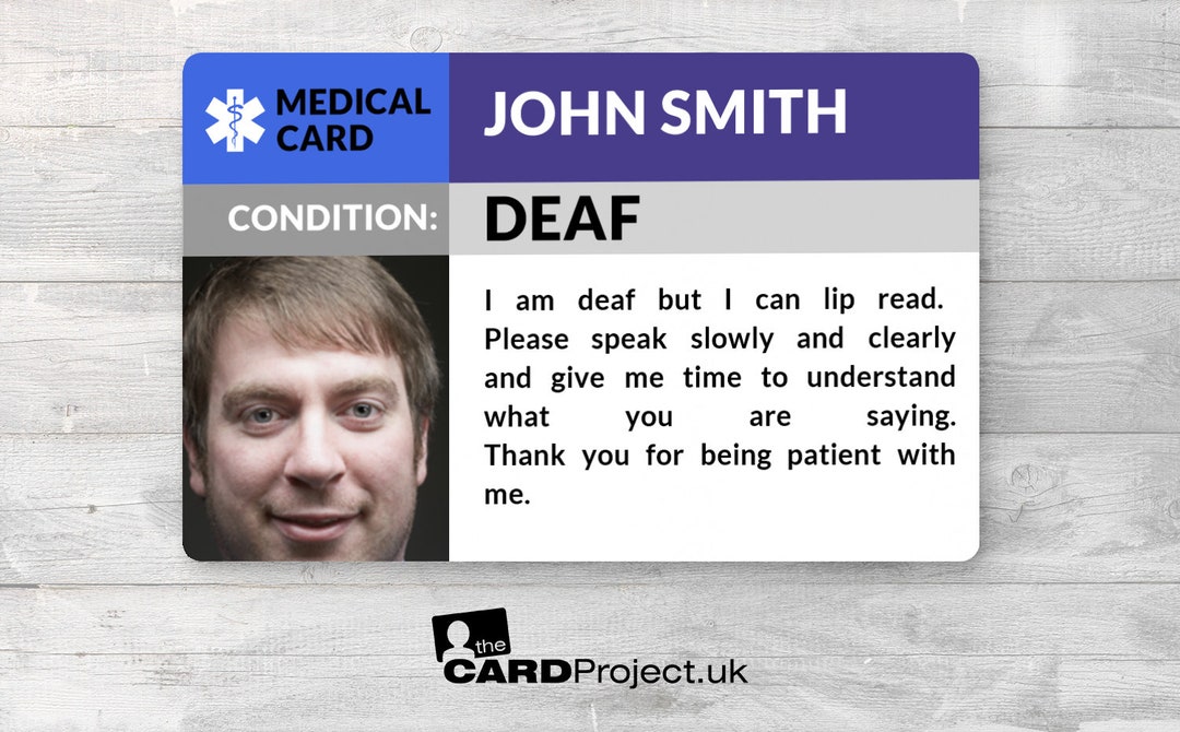 Deaf, Lip Reading Awareness Photo Medical ID Alert Card - Etsy