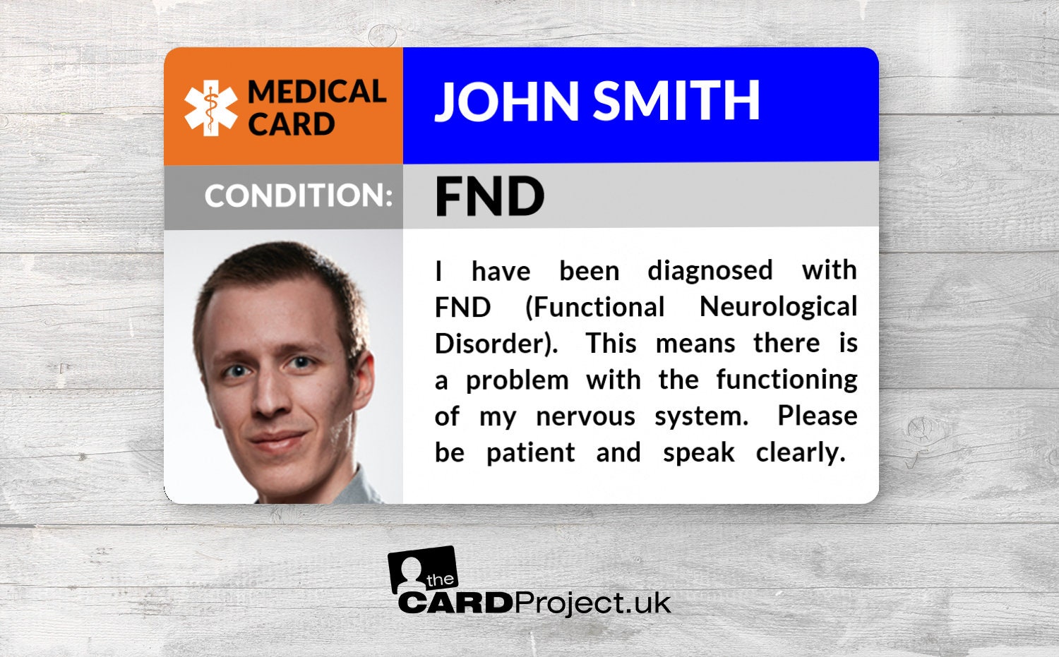 FND Awareness Photo Medical ID Alert Card Functional - Etsy