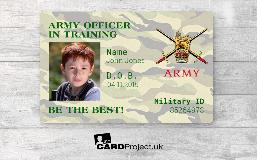 Army Officer in Training Kids ID Card: Embark on Imaginary Missions ...