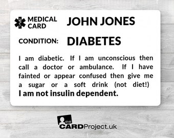 Diabetic Card Badge - Etsy
