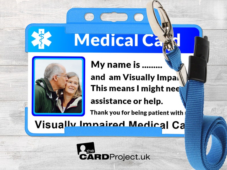 Visually Impaired Awareness Photo Medical Card | Etsy Canada