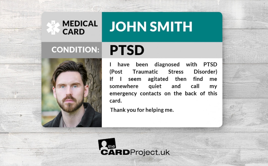 PTSD post Traumatic Stress Disorder Awareness, Photo Medical ID Alert ...
