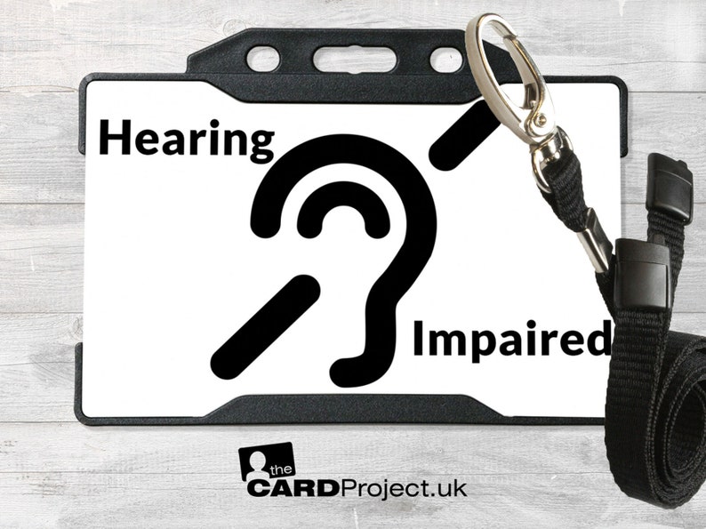 Hearing Impaired Card Hard of Hearing Badge Deaf Awareness - Etsy UK