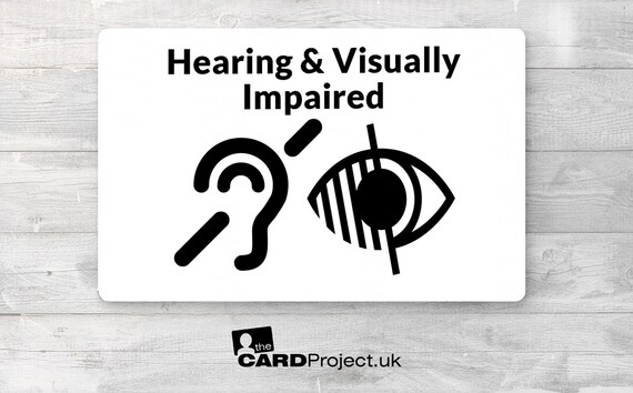 Hearing and Visually Impaired Card Hard of Hearing Sight | Etsy