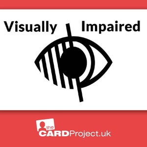 Visually Impaired Card, Visual Impairment Badge, Sight Challenged ...