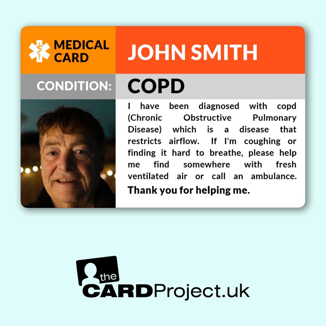 COPD Medical ID Card - Photo ID for Breathing Emergencies, Chronic ...
