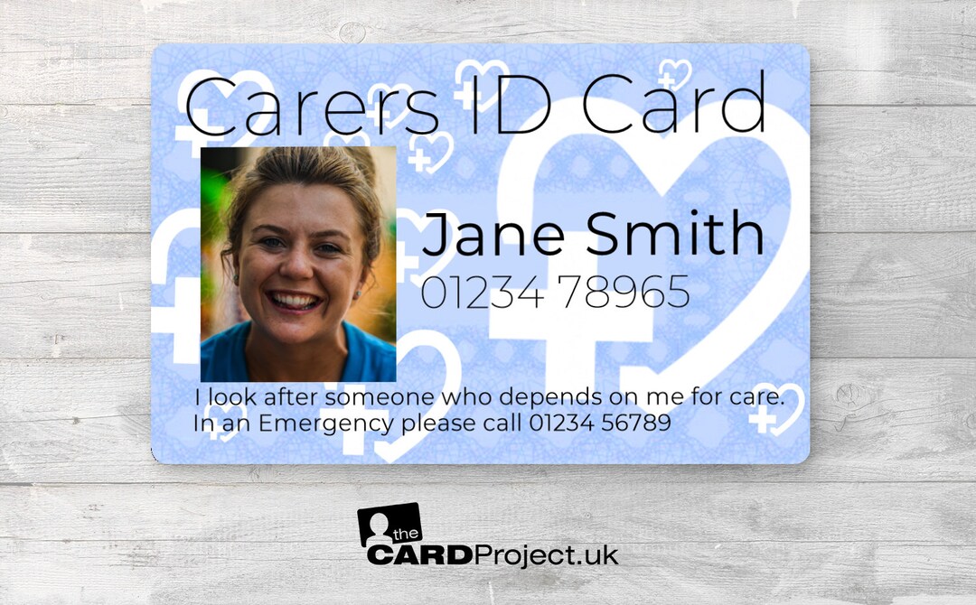 Caregiver ID Cards Essential Emergency Contact Information for First ...