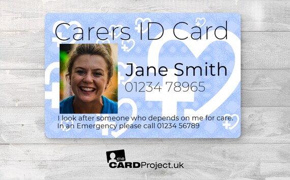 Carer ID Card Care Worker ICE Card - Etsy Australia