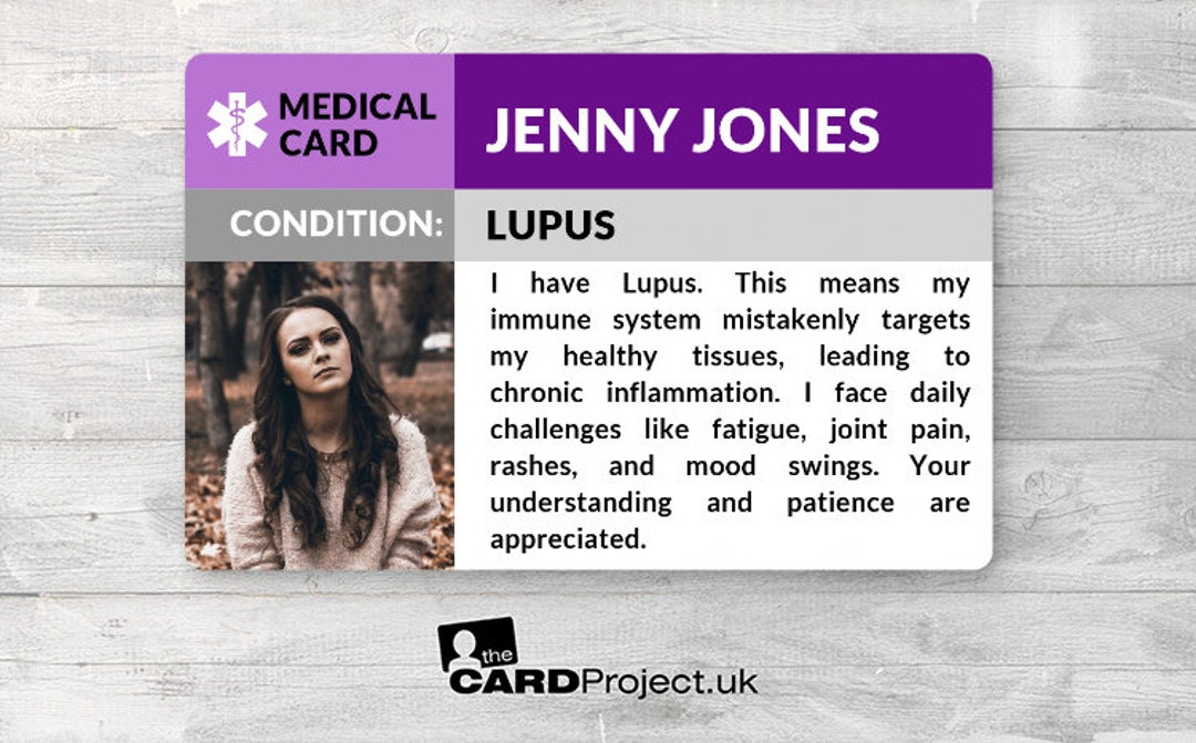 Lupus Awareness Photo ID Card Informative & Essential for Safety the ...