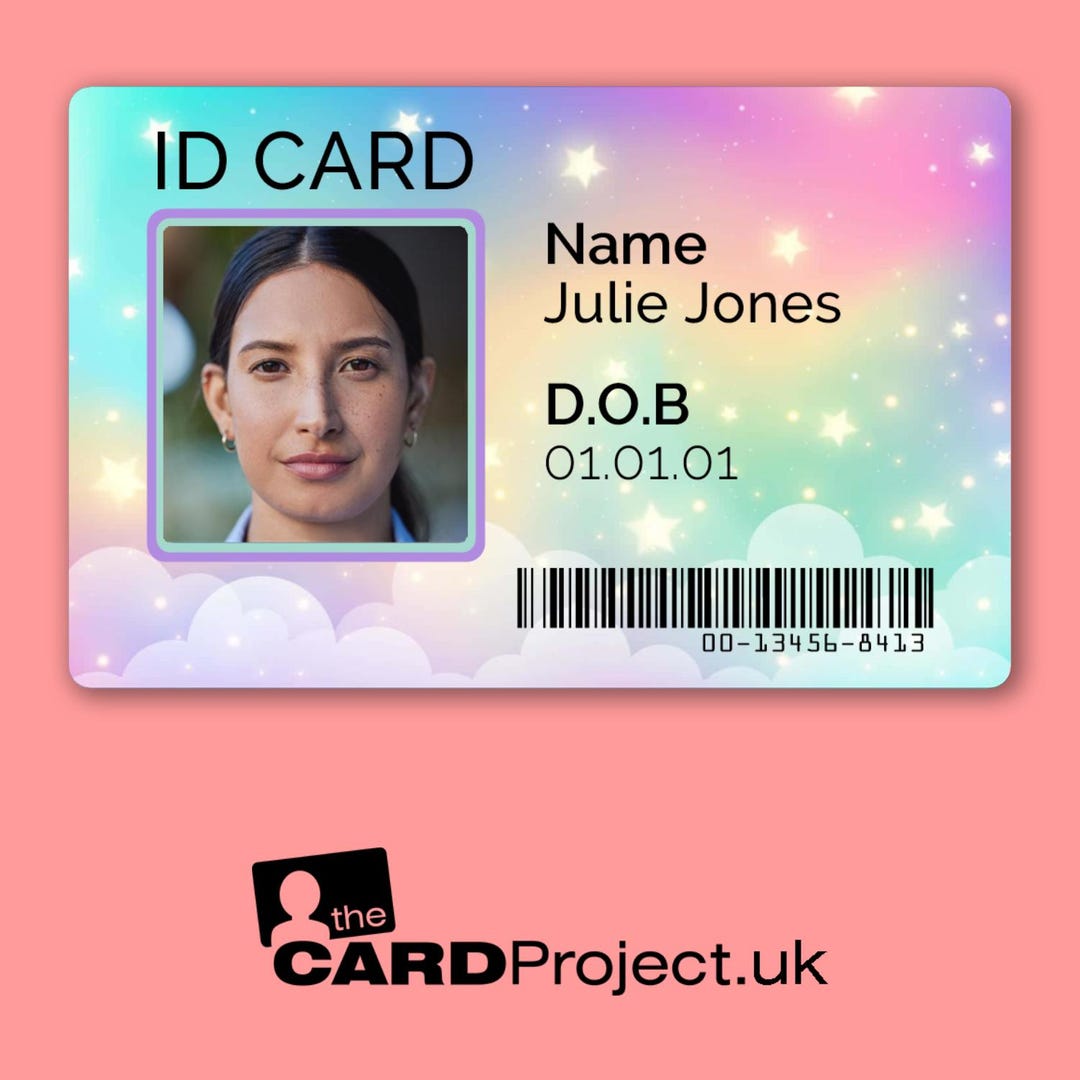 Photo ID Card - Custom Name and Date of Birth - Biodegradable Plastic ...