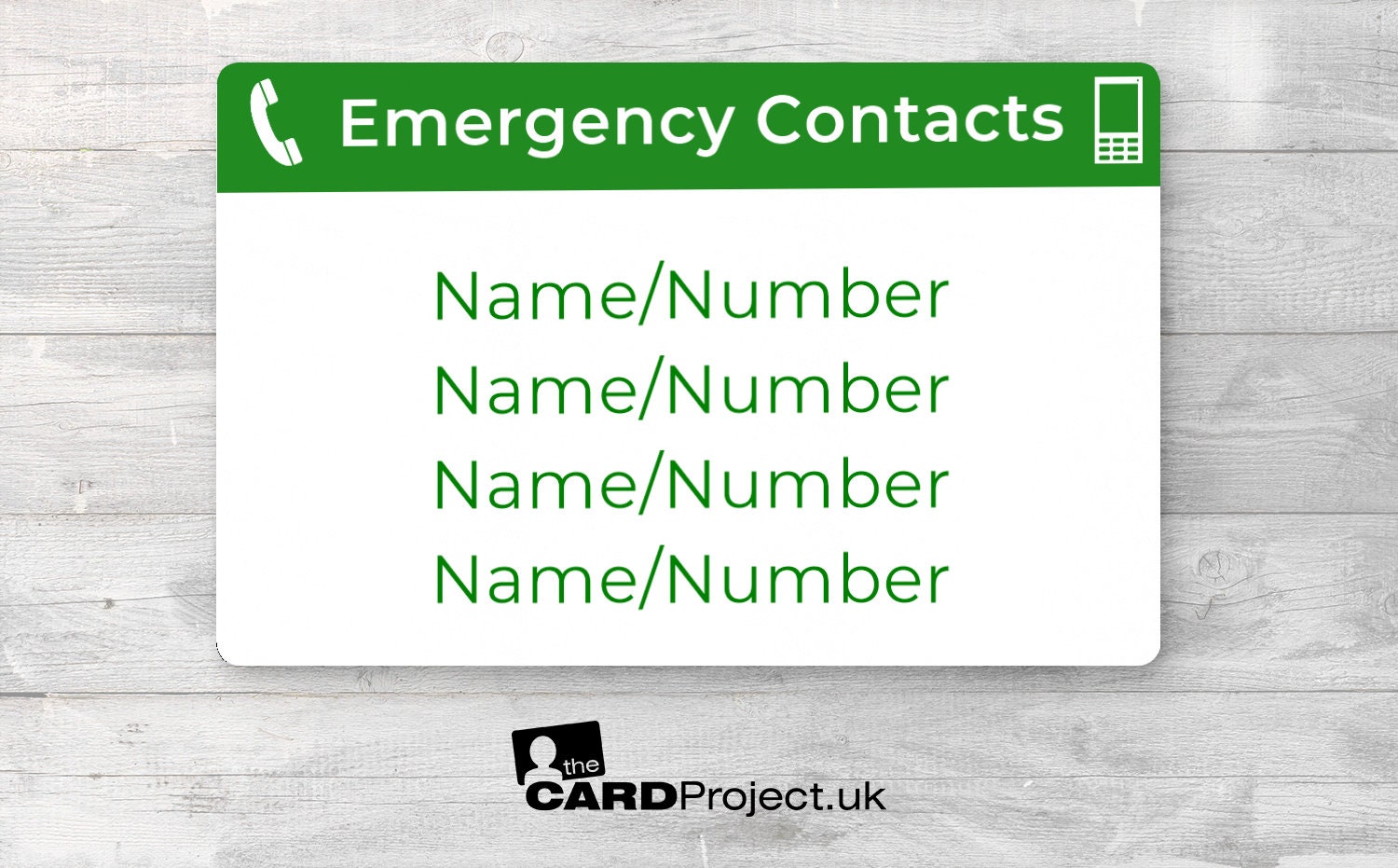 Emergency Contact Card ICE Names and Phone Numbers for - Etsy UK