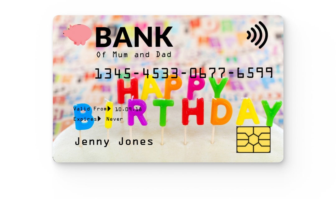 Happy Birthday Design Childs Credit Card Novelty Play Time Money for ...