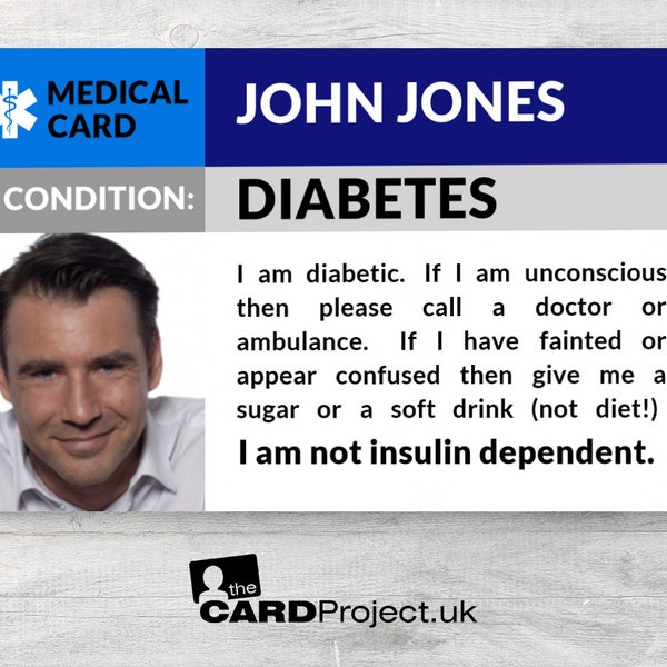 Diabetes Id Card - Etsy