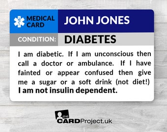 Diabetic Card Badge - Etsy