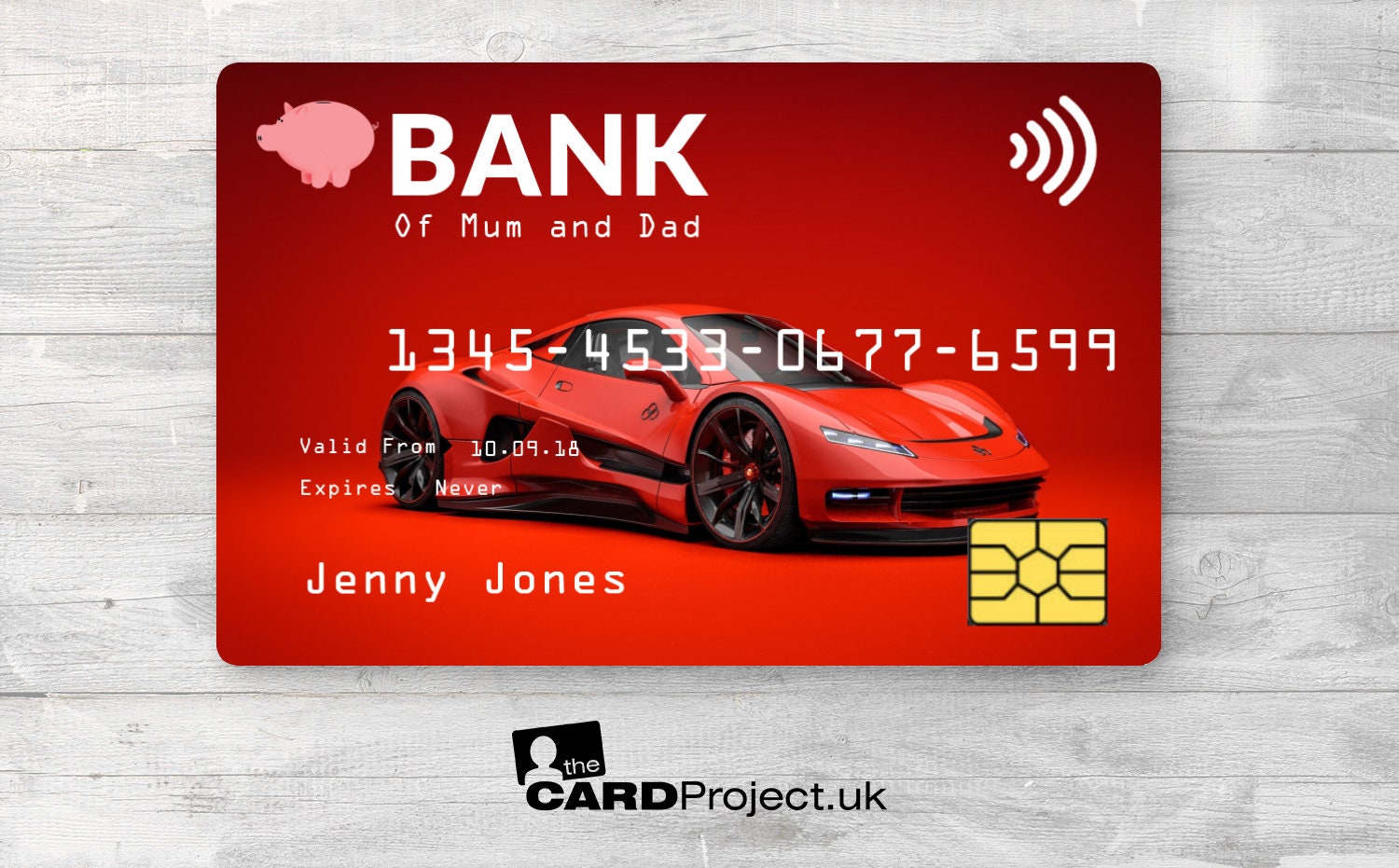 Childs Credit Card, Red Racing Car Design, Novelty Play Time Money for ...