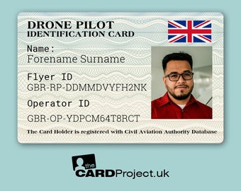 Drone Pilot Photo Identity Card CAA Registered Flyer Operator ID Card for UK Civil Aviation Etsy