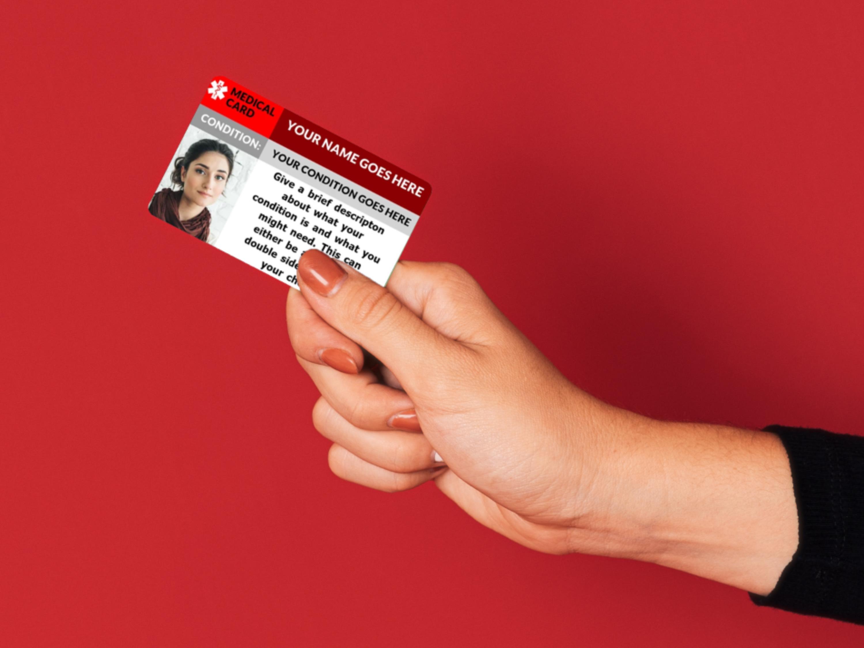 Create Your Own Medical Condition Photo Card | Emergency Wallet Medical ...