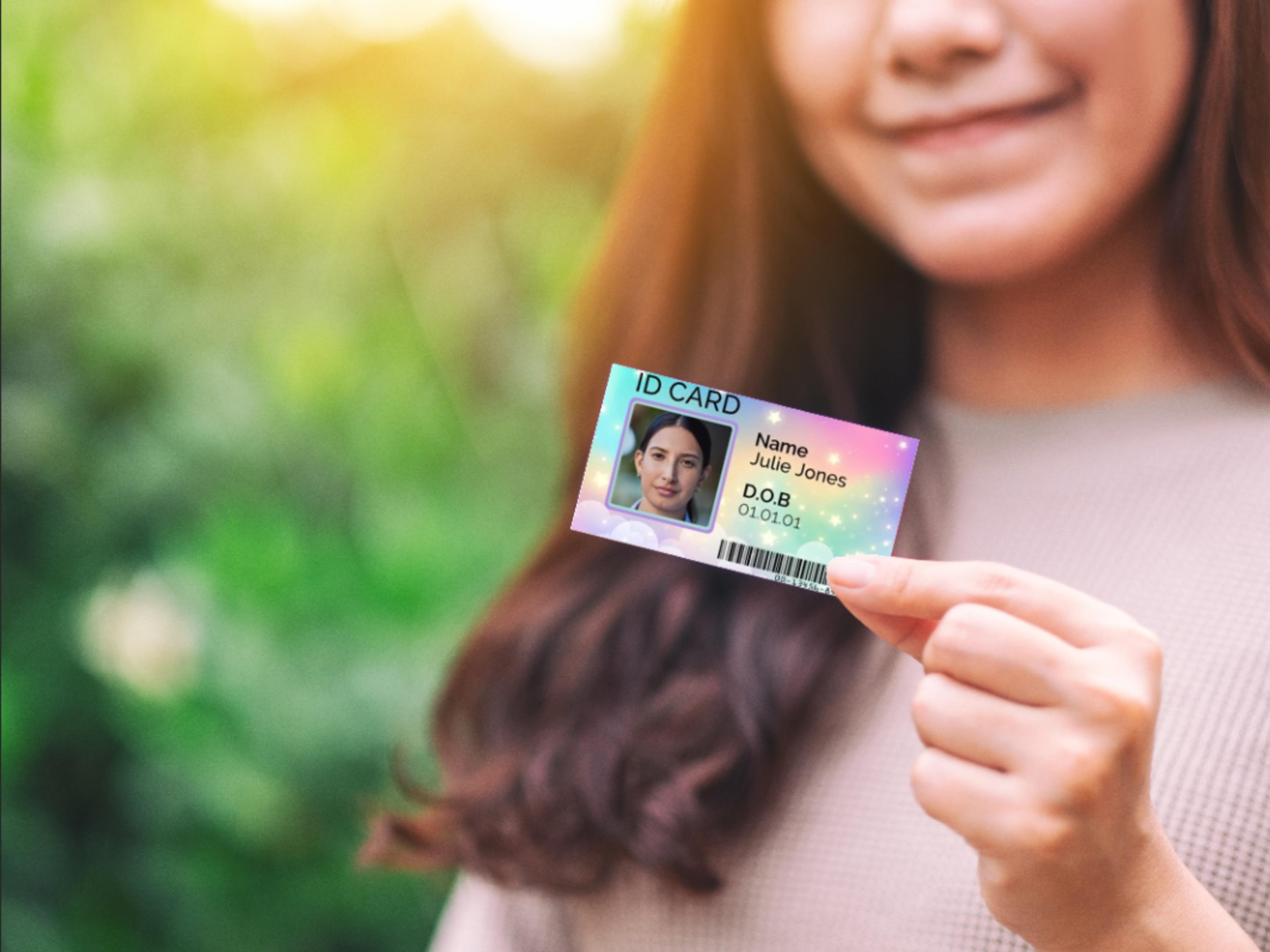 Photo ID Card - Custom Name and Date of Birth - Biodegradable Plastic ...