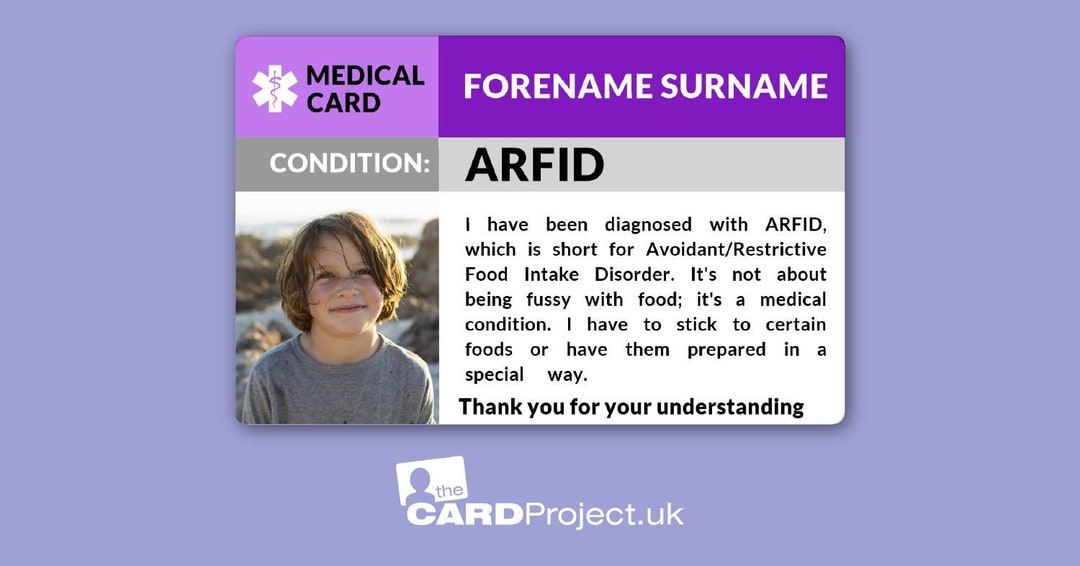 ARFID Awareness Medical Photo ID Card - Etsy