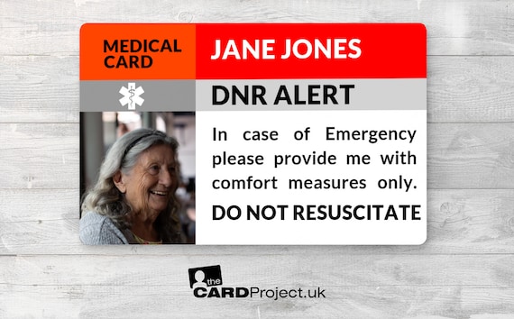 DNR Card Do Not Resuscitate Photo Medical ID Alert Card - Etsy Australia