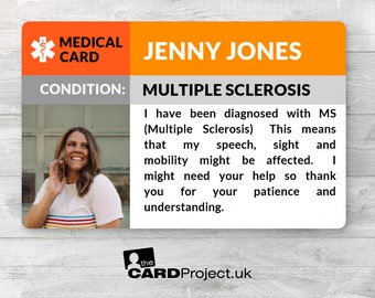Multiple Sclerosis Id Card - Etsy