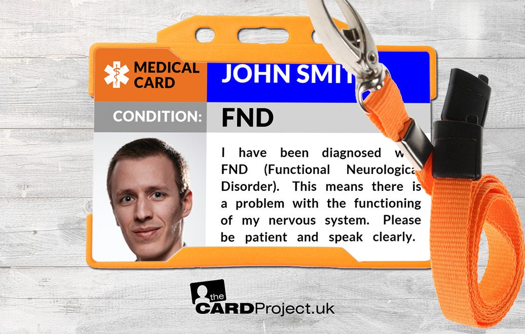 FND Awareness Photo Medical ID Alert Card Functional - Etsy UK