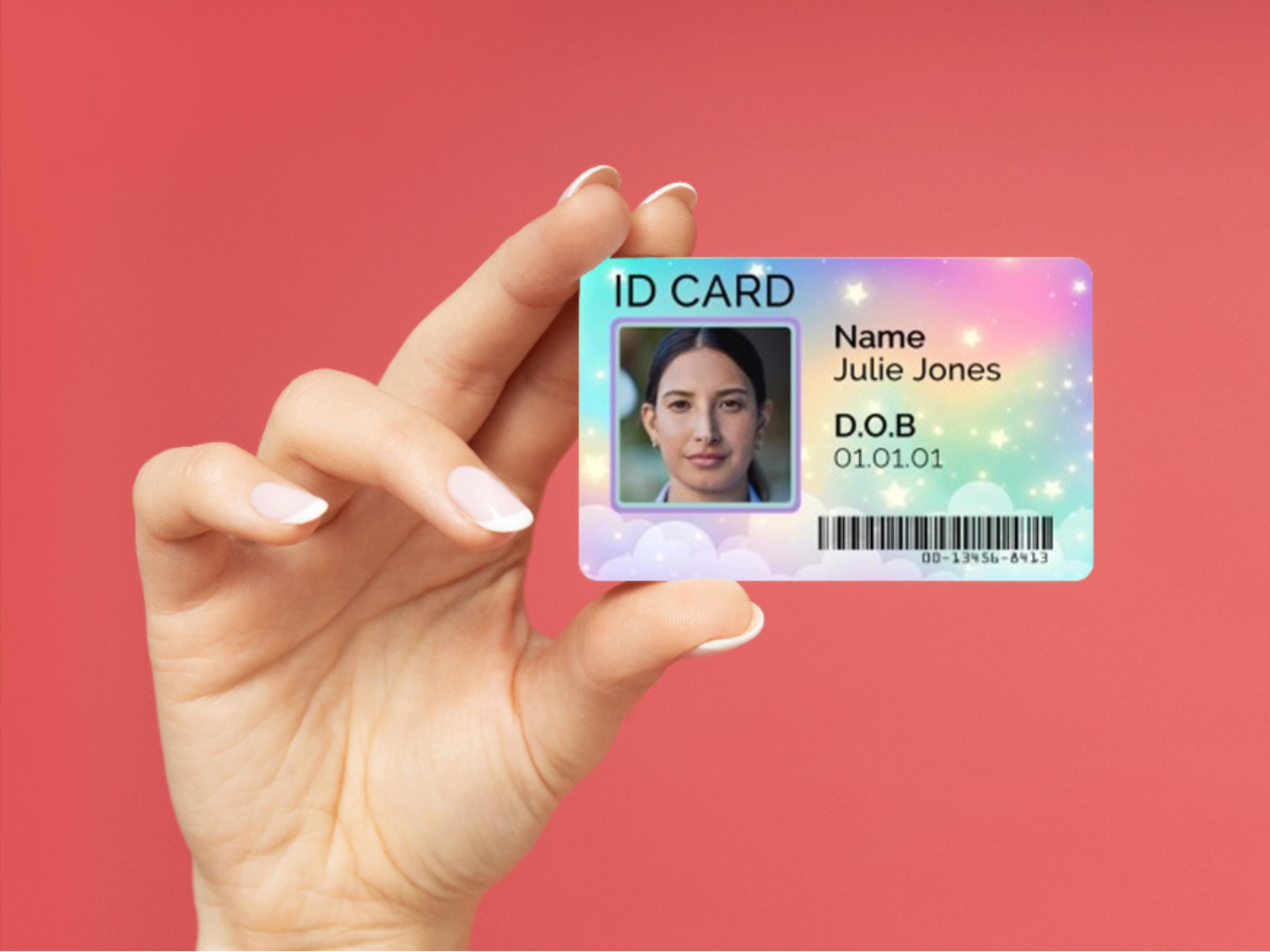 Photo ID Card - Custom Name and Date of Birth - Biodegradable Plastic ...