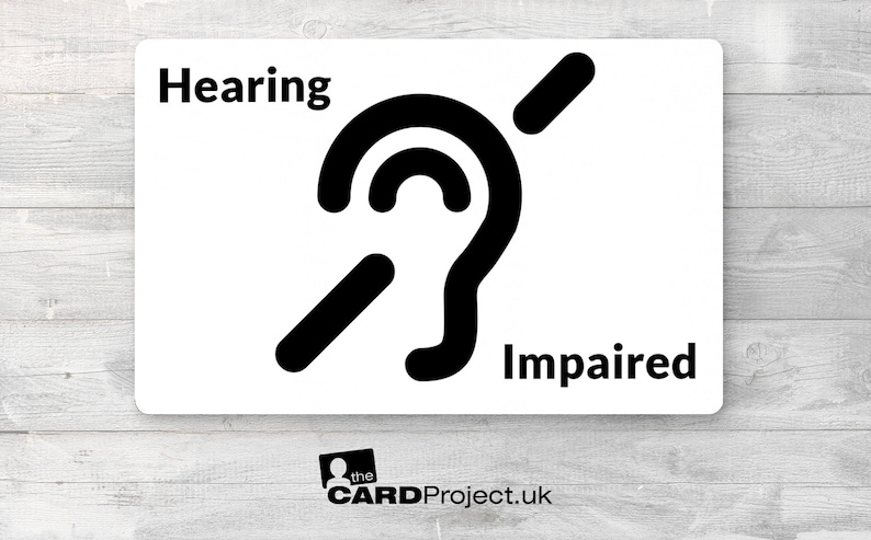 Hearing Impaired Card, Hard of Hearing Badge, Deaf Awareness, Mono - Etsy