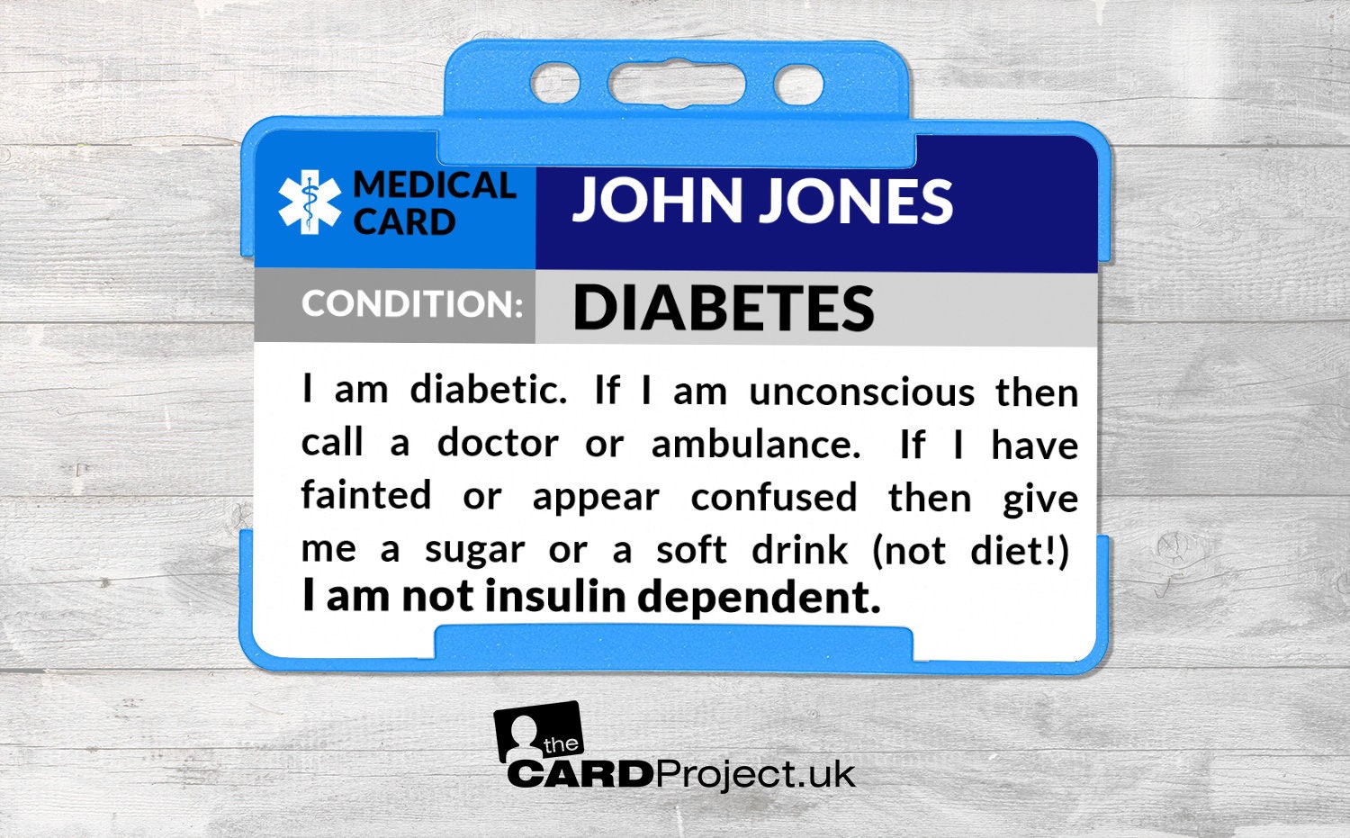 Diabetes Medical ID Card Diabetic Alert Badge - Etsy