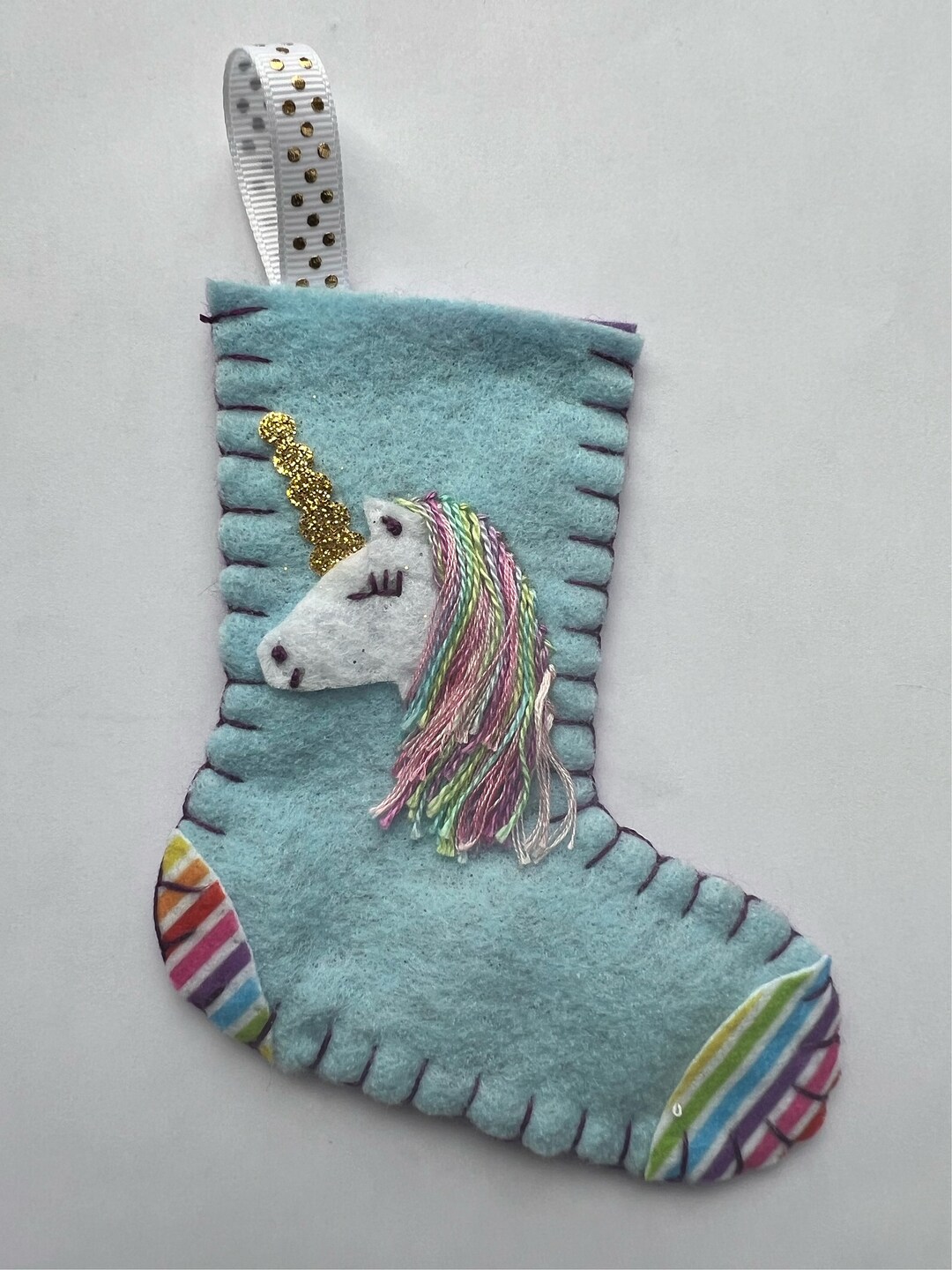Rainbow Unicorn Mini Stocking - Customizable! (5" X 4") - Etsy