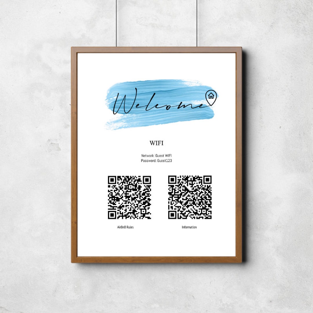 Customizable Airbnb Welcome Sign Template with Free QR Code in Letter ...